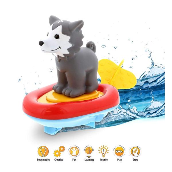 商品名:  Dollibu Boat Racer Buddy, Fun Educational Bath Toy Finger Puppet Pull and Go Water Racing Woodland Pal for Shower ...