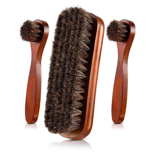 商品名:  Jovitec 3 Pieces Horsehair Shoes Polish Brushes Kit Leather Shoes Boots Care Clean Polish Daubers Applicatorsブランド:...