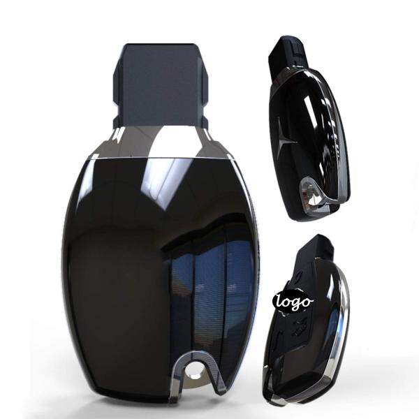 商品名: Kwak's カーキーケースカバー ベンツリモートABSスキン用 メタルレザーキーチェーン メルセデスベンツプラグインキー用 ブラック QTT139 Kwak's Car Key Fob Case Cover for Benz R...