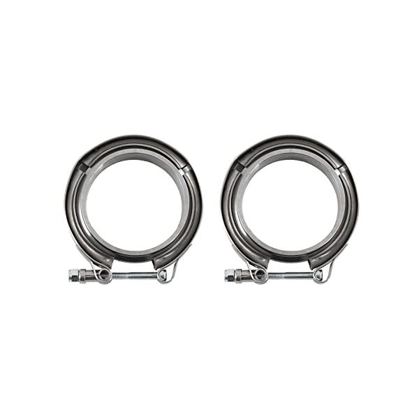 商品名: JDMSPEED 3インチ Vバンドフランジ&amp;クランプキット 2個 ステンレススチール 交換用 ターボ排気ダウンパイプ用 (2) JDMSPEED New 3" V-Band Flange &amp; Clamp Kit ...