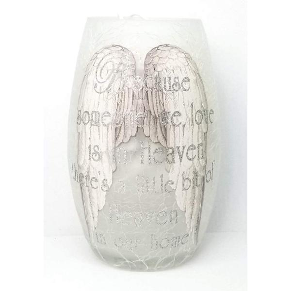 商品名: Stony Creek 天使の翼 死別灯 小さなガラス花瓶 スタイル選択可 (シルバー) Stony Creek Angel Wings Bereavement Lighted Small Glass Vase, Choice o...