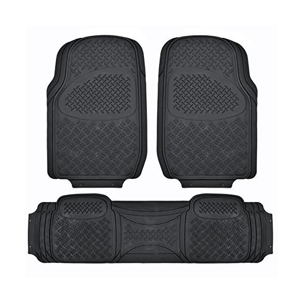 商品名: BDK FlexTough 輪郭ライナー - 深皿 高耐久 ゴム製フロアマット 車/SUV/トラック/バン用 - 全天候保護 - 無臭 (プログリッド) BDK Pro Grid Contour Liners - Heavy Du...