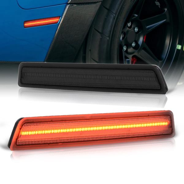 商品名: AJP Distributors 交換用LEDバンパーハウジングフェンダー パーキング運転リフレクターサイドマーカーライトランプ 運転席助手席アセンブリセット チャレンジャーR/T SRT 2015 2016 2017 2018 ...