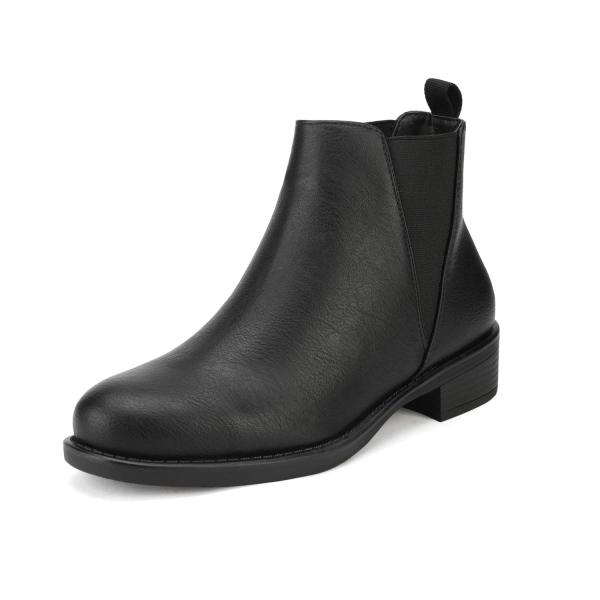 商品名: DREAM PAIRS レディース ファッション ウインターアンクルブーツ US サイズ: 7.5 DREAM PAIRS Women's Black Pu Chelsea Ankle Boots Low Heel Booties...