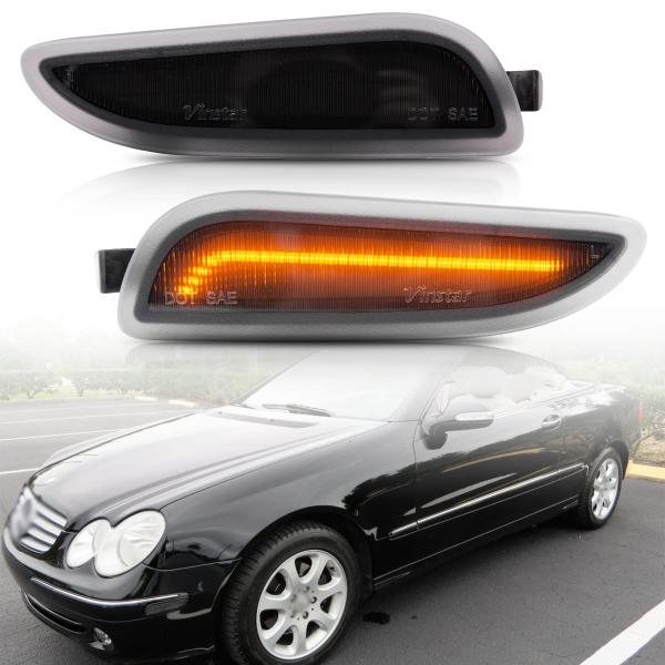 商品名: NSLUMO スモークフロントLEDサイドマーカーライト メルセデス W209 Benz CLK55 AMG CLK500 CLK320 CANbus エラーフリー ウインカーサイドマーカー リフレクター クリアランスインジケータ...