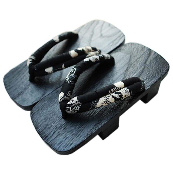 商品名: 和風大サイズ黒木製スリッパ忍者フリップフロップ下駄サンダル下駄コスプレ/レジャー、E-01 FANCY PUMPKIN Japanese Style Large Size Black Wooden Slippers Ninja F...