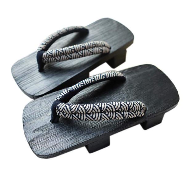 商品名: 和風大サイズ黒木製スリッパ忍者フリップフロップ下駄サンダル下駄コスプレ/レジャー、E-03 FANCY PUMPKIN Japanese Style Large Size Black Wooden Slippers Ninja F...