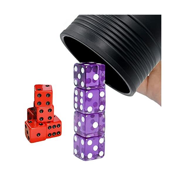 商品名: 卒業ギフト ダイス スタッキングカップセット 4個 19mm 5個 18mm 標準6面サイコロ ストレートダイスカップ 収納バッグ付き ダイスカップ シェイカー 手品 説明書付き ブラック Graduation Gift Dice...