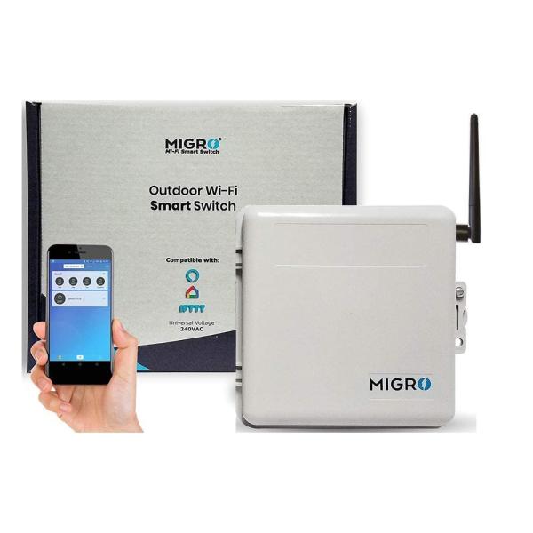 商品名:  Migro Outdoor Smart Wi-Fi Outlet Box, Heavy Duty 50A Resistive 240VAC 40A 10HP Pool Heater, Wireless Pump Control,...