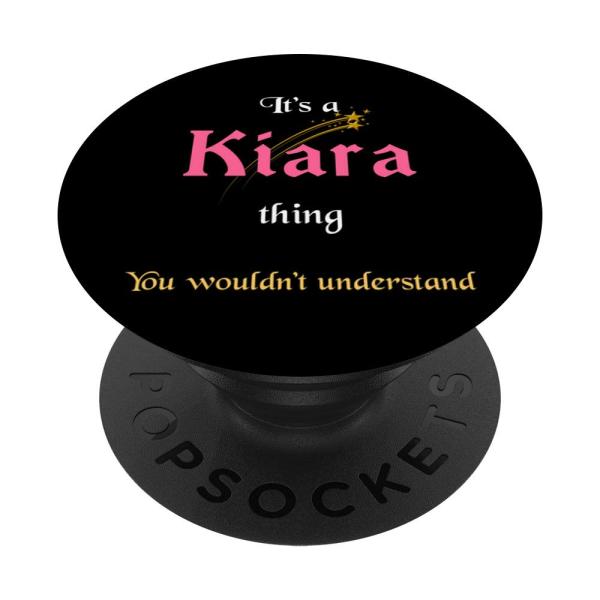 商品名:  Kiara Custom Name Funny Sayings Personalized Gift Black PopSockets Grip and Stand for Phones and Tabletsブランド: It's...