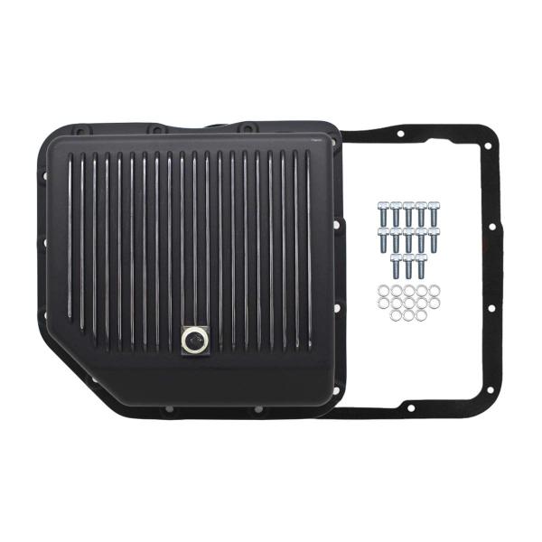 商品名:  Cobra Tek- CBK-HZ-8491-KIT-3-PBK- Compatible Chevy GM/Turbo 350 TH350 Aluminum Transmission Pan Kit Deep Finned Bl...