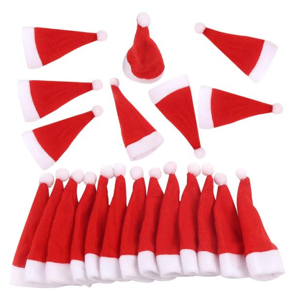 商品名:  FINGOOO Mini Red Santa Hats,30 Pieces Christmas Hat for Crafts 2.8” x 5“ Small Santa Hats for Xmas Party Table Din...