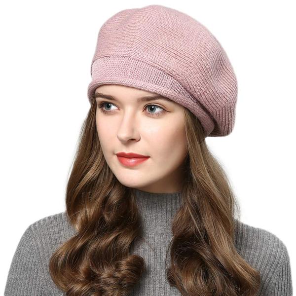 商品名: AICHUAN HAT レディース US サイズ: One Size カラー: ピンク French Style Beret Hats for Women Knit Artist Hats Classic Solid Color ...