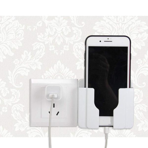 商品名: 粘着壁取り付け式携帯電話ホルダー 携帯電話充電器 ソケット ポケット ダメージフリー ユニバーサルドック 収納ボックス iPhone スマートフォン ミニテーブルリモコンに最適 ホワイト 2個 QzoneLife〓 2PCS Ad...