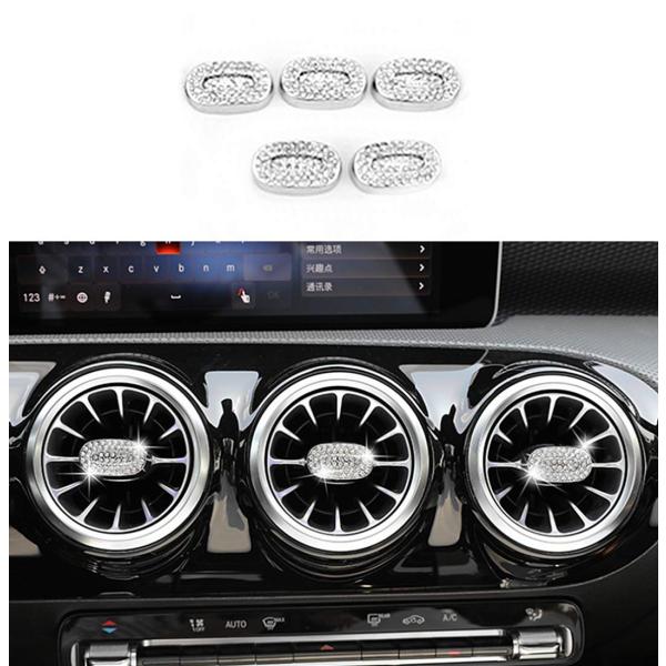 商品名: HAILWH キラキラ光るインテリアアクセサリー メルセデスベンツ 2019-2022 A クラス GLB 2020-2022 B クラス CLA GLA 改造 ラインストーンアクセサリー アップリケカバー (フロントエキゾースト...