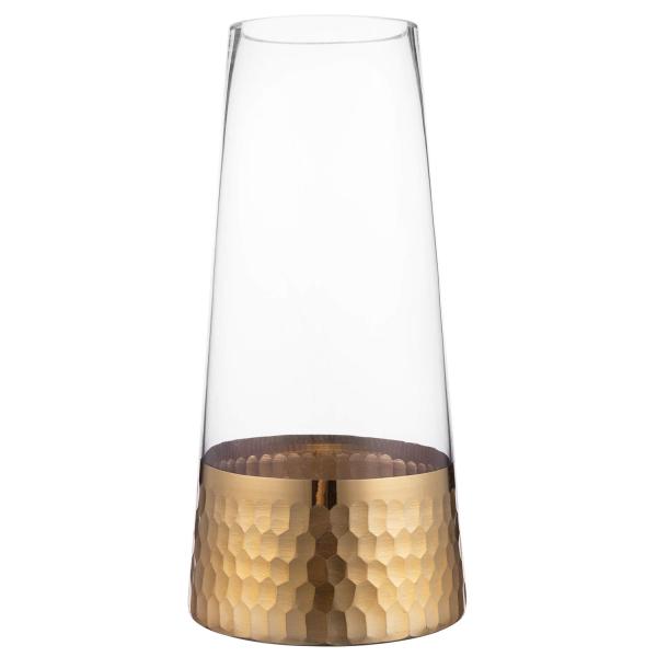 商品名: MyGift 透明ガラスフラワー花瓶 金色のハニカムベース MyGift Clear Glass and Gold Flower Vase Decor, Table Vase with Gold-Tone Metal Hammer...