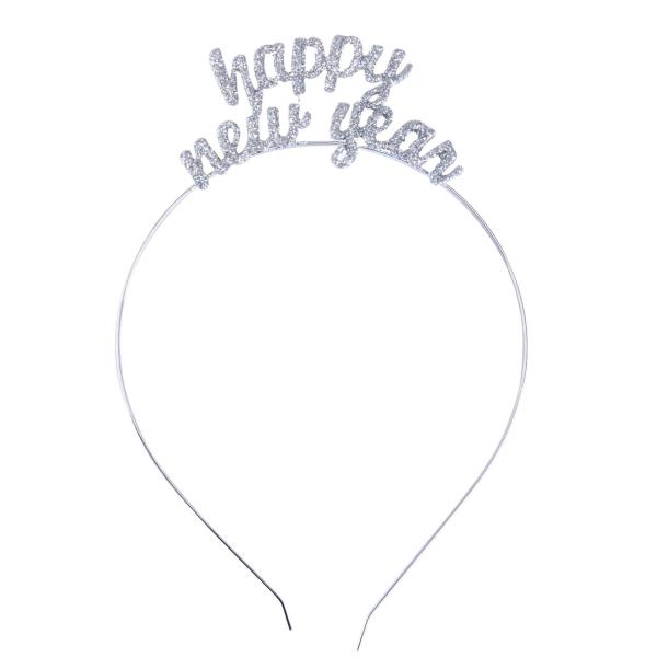 商品名: BinaryABC Happy New Year ヘッドバンド ティアラ ラインストーン 新年 ヘッドバンド 新年会 パーティー用品 シルバー BinaryABC Happy New Year Headband Tiara,Rhi...