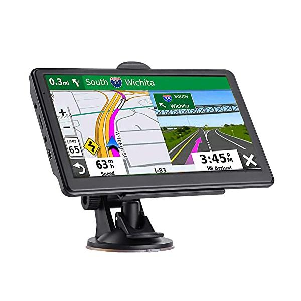 商品名: 車用GPSナビゲーション、7インチ車両GPS衛星ナビゲーションシステム、車用音声ターン方向リマインダー、トラックルート、生涯無料更新マップ。 GPS Navigator for Car, Latest 2024 Map 7 inc...