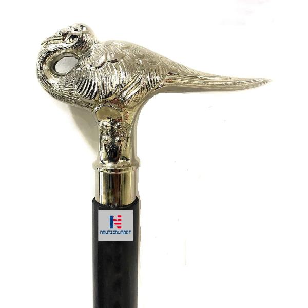 商品名: ウォーキングスティック スターリングシルバー 白鳥 ブラックブナ材シャフト | Agatha Christie's Poirot Cane Walking Stick Sterling Silver Swan with Black...