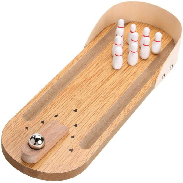 商品名: テーブルトップ ミニボーリングゲームセット - 卓上木製ボード ミニアーケード デスクトップ 小さなボーリング シューティングアレー オフィスデスク ストレス解消ガジェット 小さな指のおもちゃ 楽しいギャグギフト 男性 大人 子供...