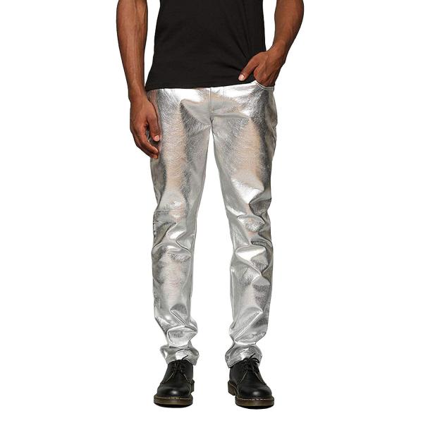 商品名: COOFANDY メンズ メタリックシャイニージーンズ クリスマスパーティー ダンス ディスコ ナイトクラブ パンツ ストレートレッグパンツ US サイズ: Medium COOFANDY Mens Metallic Pants ...