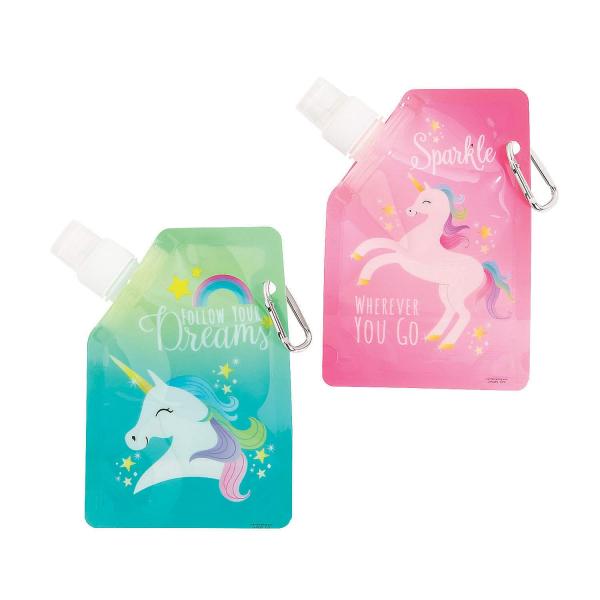 商品名:  Fun Express 12 Pieces Unicorn Collapsible Water Bottle, Holds 8 oz, BPA Free Plastic, Reusable Drink Pouches, Part...