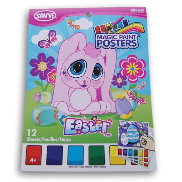 商品名: 水絵の具 イースターマジックペイントポスター 12枚 Paint with Water Spring Magic Paint Posters - Easter -12 Sheets of Painting Funブランド: Sav...