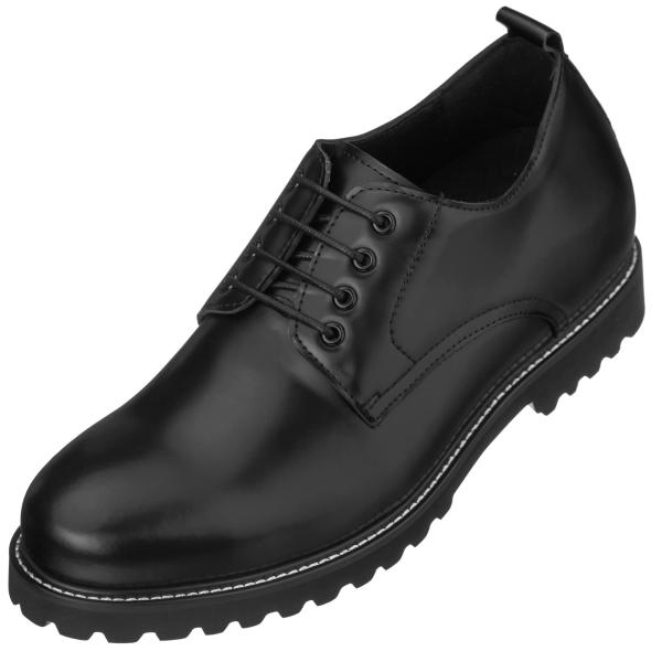 商品名:  CALTO Men's Invisible Height Increasing Elevator Shoes - Black Leather Lace-up Low-top Work Boots - 3 Inches Talle...