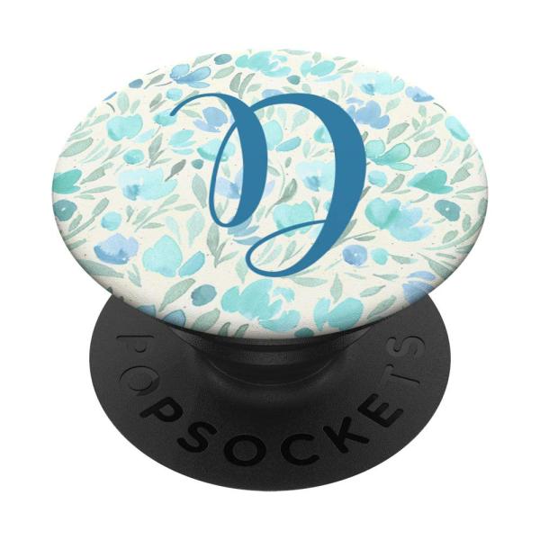 商品名:  Blue Floral Letter D Monogram Cute Name Gift For Women PopSockets Grip and Stand for Phones and Tabletsブランド: Flora...