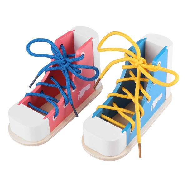 商品名:  Toyvian Wooden Lacing Shoe Toy Learn to Tie Shoelaces Shoes Tying Teaching Kit for Kids, Pack of 1ブランド: Toyvian商品サ...