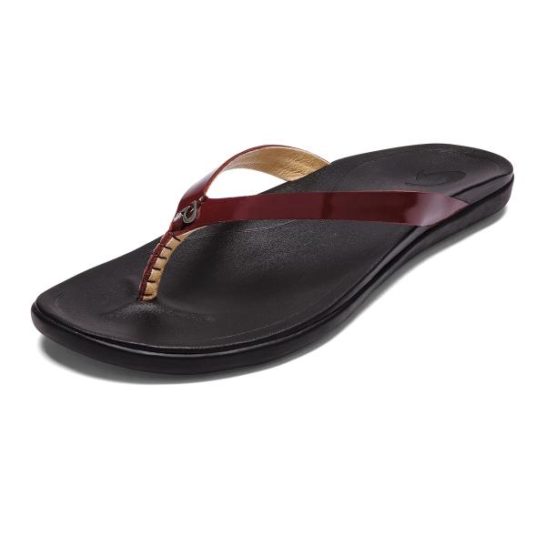 商品名: OLUKAI Women's Ho'Opio Leather, Red Ginger/Black, 5 OLUKAI Ho'opio Leather Women's Beach Sandals, Full-Grain Leathe...