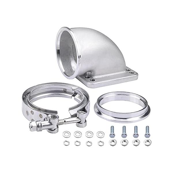 商品名: SPELAB 90度エルボーアダプター 3インチ Vbandフランジとクランプ付き T4 &amp; T3 ターボチャージャー用 (ステンレススチール) SPELAB 3.0" V-Band Cast Turbo Elbow Do...