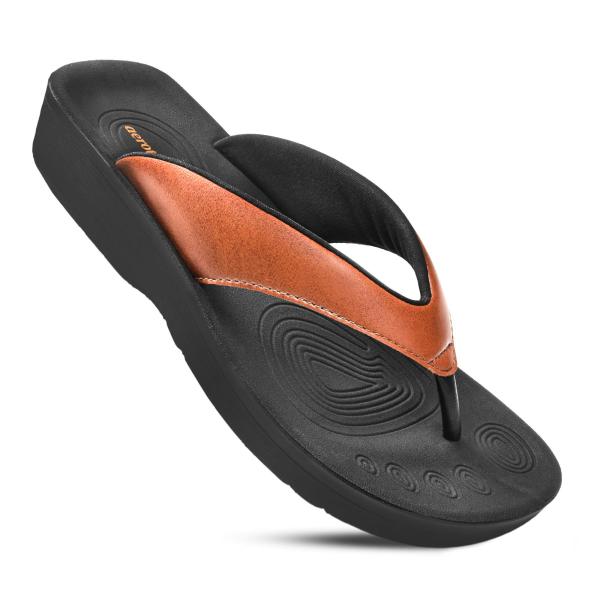 商品名: Aerothotic レディース 快適なアーチサポートサマー矯正ソングサンダル, ラビーン・タン, 6 AEROTHOTIC Womens Comfortable Fashion Outdoor Non-Slip Orthoped...