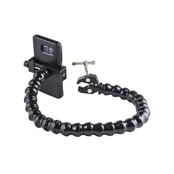 商品名:  ModularHose Assistive Technology Phone Holder with Compact"Mini" Clamp, Mounts to Round Tubes up to 1.5" Diameter,...