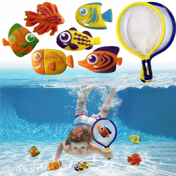 商品名:  ArtCreativity Fishing Net Catch Game, Set of 2, Each Set with 1 Fishing Net and 6 Colorful Fish Toys, Pool Toys fo...