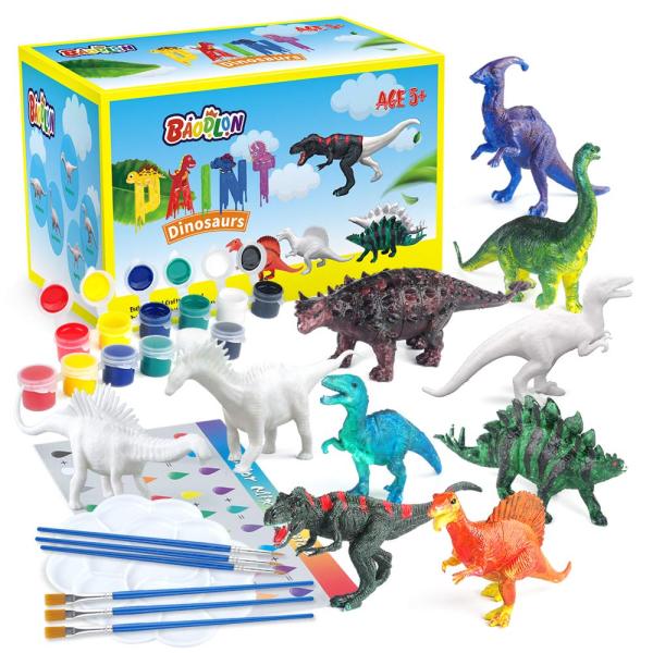 商品名:  BAODLON Kids Arts Crafts Set Dinosaur Toy Painting Kit - 10 Dinosaur Figurines, Decorate Your Dinosaur, Create a D...