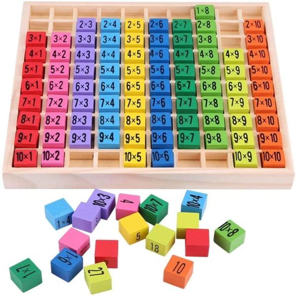 商品名:  UMBWORLD Wooden Toys Hundred Board Montessori Math 10x10 Times Table Tray with Answers Multiplication Board Educat...