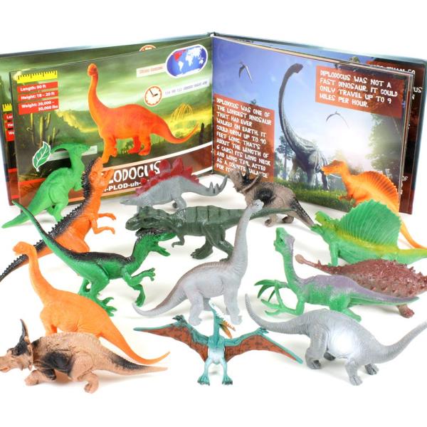 商品名:  DinoMax 15 Piece Dinosaur Toy Figures with Hardcover Book Set for Boys &amp; Girls Ages 3 4 5 6 7 8 9 10 Year Old,...