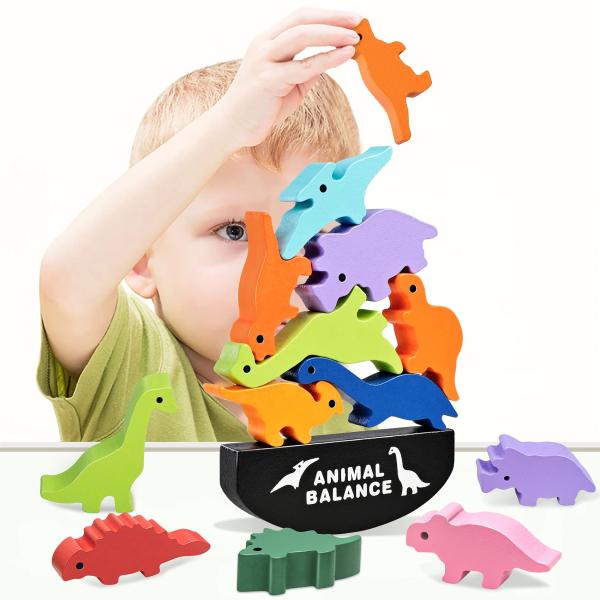 商品名:  HahaGift Dinosaur Toys for Kids 3-5 Year Old Boys Gifts, Wooden Stacking Toddler Toys for 2 3 4 5 6 Year Old Boys ...