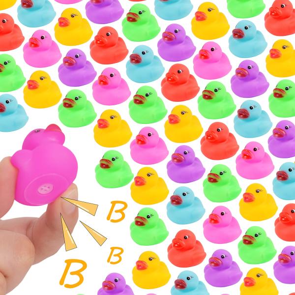 商品名: Juego de 54 patos de ba〓o, mini coloridos patos de goma para ni〓os, juguetes de ba〓o para ni〓os flotadores y chilli...
