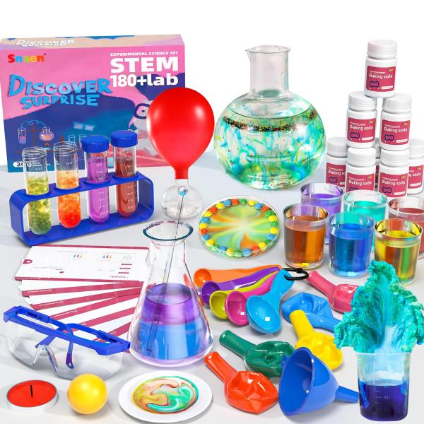 商品名: SNAEN サイエンスキット 30種類のサイエンスラボ実験付き DIY STEM 教育玩具 3歳 4歳以上の子供用 学習で発見 ボトルパッケージ SNAEN Science Kit with 180+ Science Lab Ex...