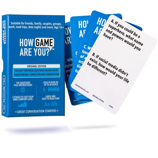 商品名: How Game Are You? - 質問カード150枚 - ロードトリップ、家族の夜、仕事の砕氷船に最適 - すべての年齢層のための魅力的な会話のきっかけ。 How Game Are You? - 150 Question C...