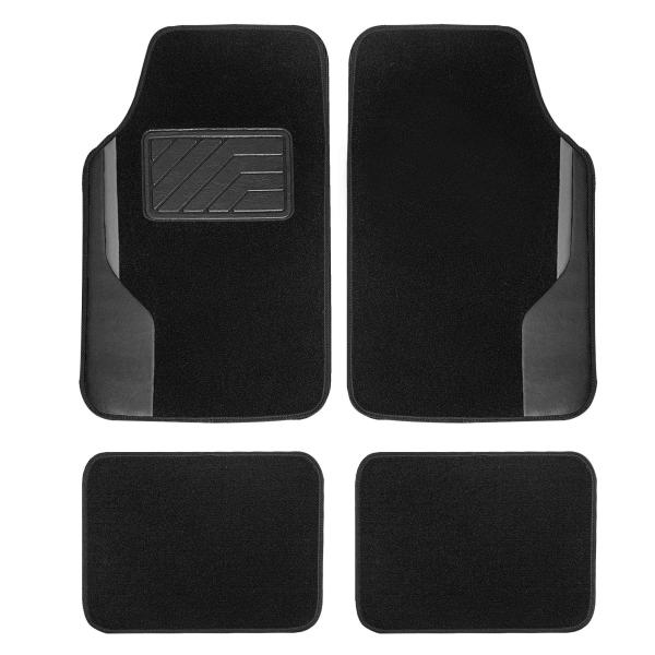 商品名:  TLH Universal Fit Black Color-Block Carpet Floor Mats Full Set (with Faux Leather for Cars, Coupes, Small SUVs)ブラン...