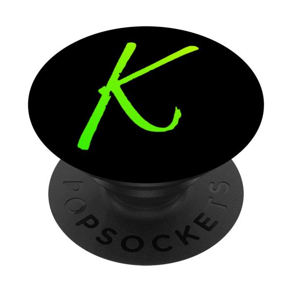 商品名:  Bright Green Initial K Phone Case Color Lime Green Letter K PopSockets Swappable PopGripブランド: Initials Monogram Le...