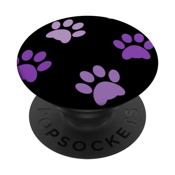 商品名:  Black Paws Design Phone Pop Up Holder Cute Purple Paw Print PopSockets PopGrip: Swappable Grip for Phones &amp; Ta...