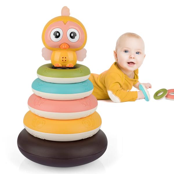 商品名:  Vanmor 6 Pcs Stacking Nesting Baby Toys, Stacking Toys for Babies 6-12 Months, Teething Toy Building Circle Bird D...