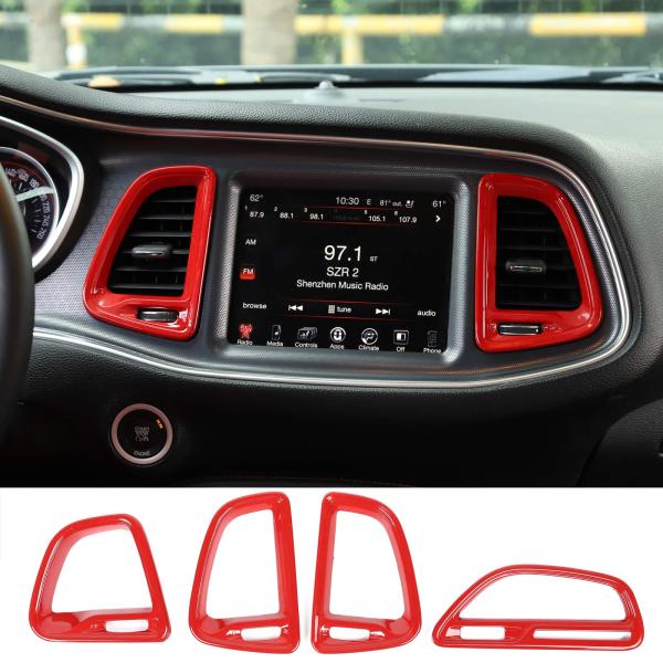 商品名: RT-TCZ F150 チャージャーカーカバー 防水 シルバー 7 RT-TCZ for Challenger Dash Air AC Vents Cover Trim Red for Dodge Challenger 2015 ...