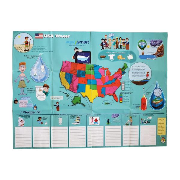 商品名:  AquaSmart Conserve Planet STEAM-Based Water Conservation Learning, Large Format Poster All About Water with Infogr...