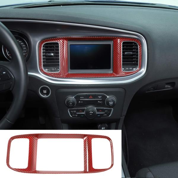 商品名: RT-TCZ Dodge Charger ナビゲーションスクリーントリムカバー レッドカーボンファイバー RT-TCZ for Charger Center Consoles Dash Navigation GPS Screen ...