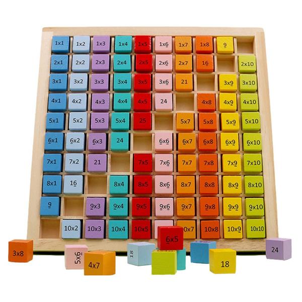 商品名:  Umbresen Wooden Multiplication Board Game, 100 Cubes Blocks Montessori 10x10 Times Table Tray with Answers Prescho...